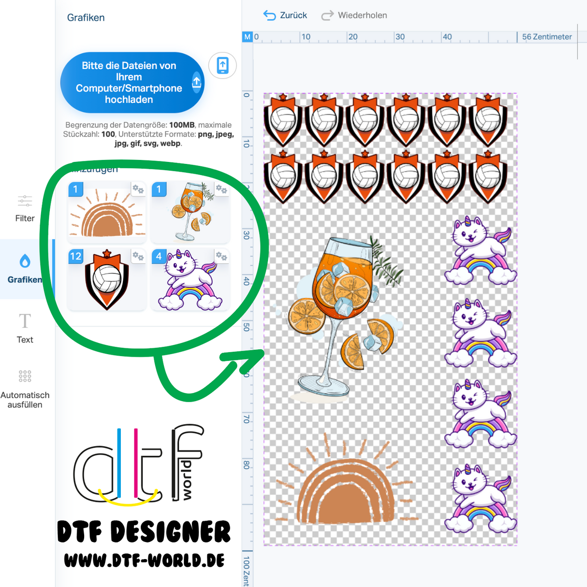 DTF Designer - DTF online erstellen